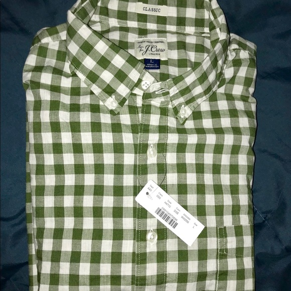J. Crew | Shirts | J Crew Gingham Print Button Down Shirt Nwt | Poshmark
